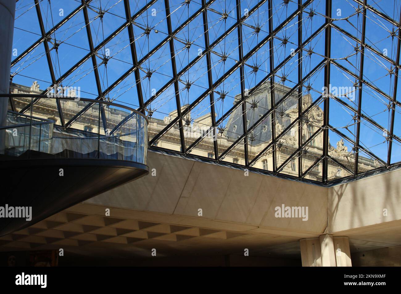 Louvre museum inside pyramid hi-res stock photography and images - Alamy