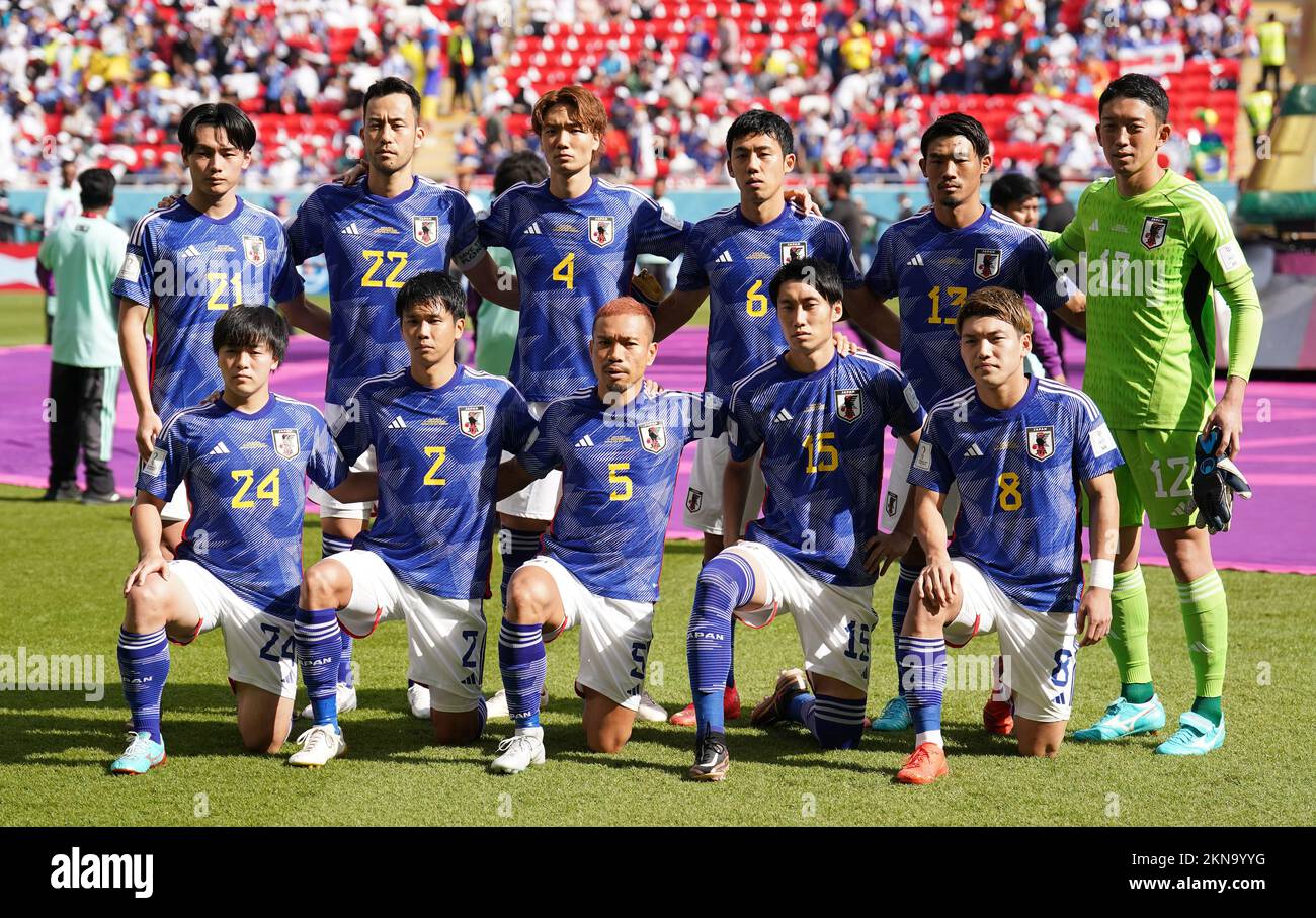 Japan players, back row, left to right, Ayase Ueda, Maya Yoshida, Kou ...