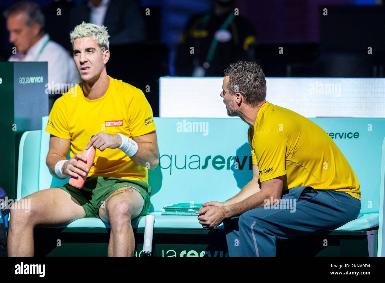 Thanasi Kokkinakis and Lleyton Hewitt captain of Australia Stock Photo ...