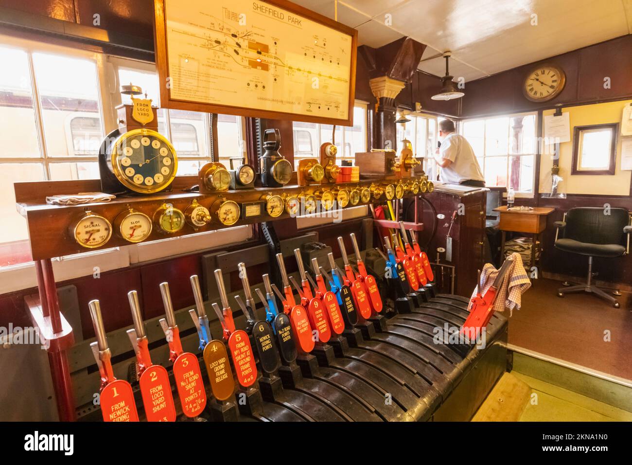 England, Sussex, Bluebell Railway, Sheffield Park Station, Signal Box ...