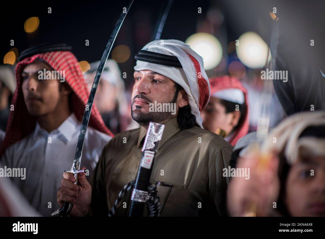 Doha, Qatar, December 18,2017 : The sword dance called the "ardha" at ...