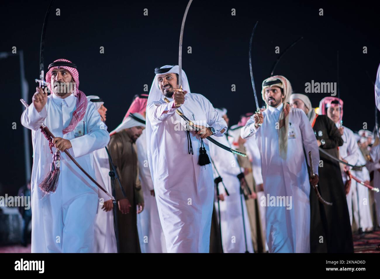 Doha, Qatar, December 18,2017 : The sword dance called the "ardha" at ...
