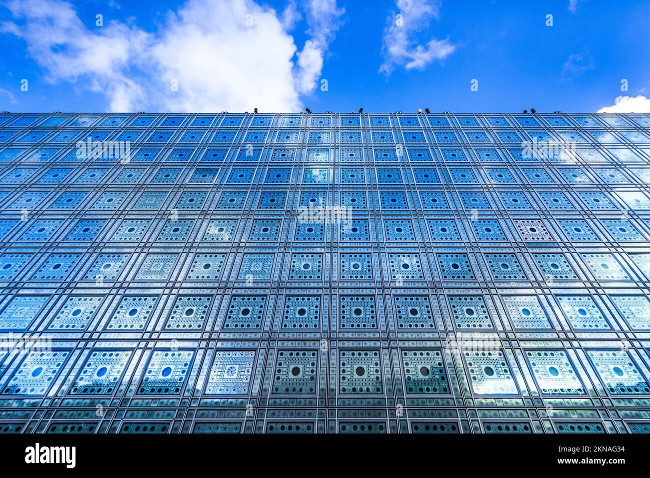 Exterior of the Institut du Monde Arabe (Arab World Institute), Paris ...