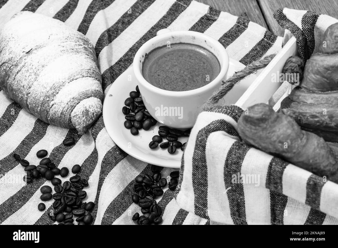 Delicious fresh pastry croissant. French croissant breakfast Stock ...