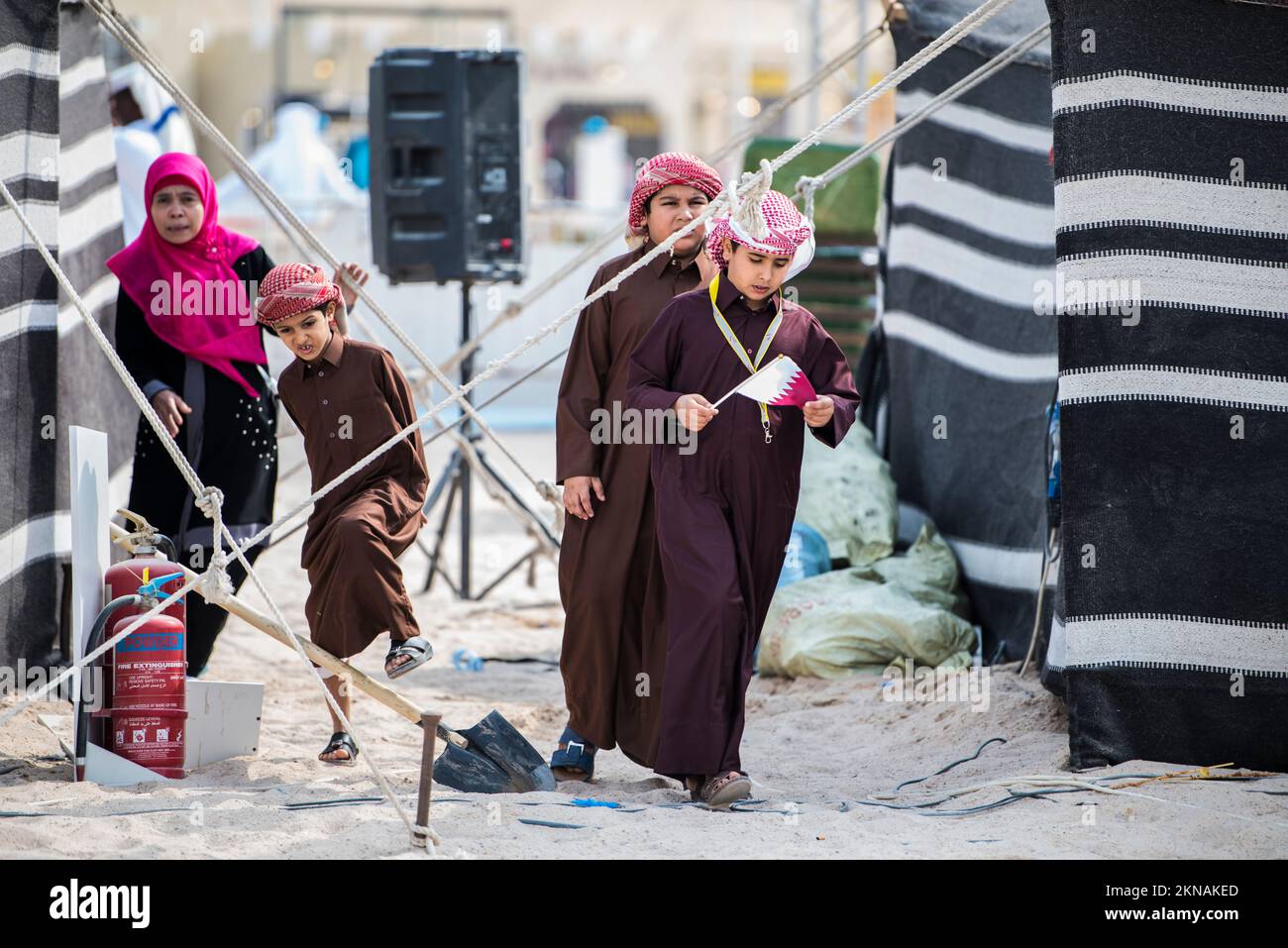 Doha, Qatar-December 18,2017 : The local population celebrating Qatar ...