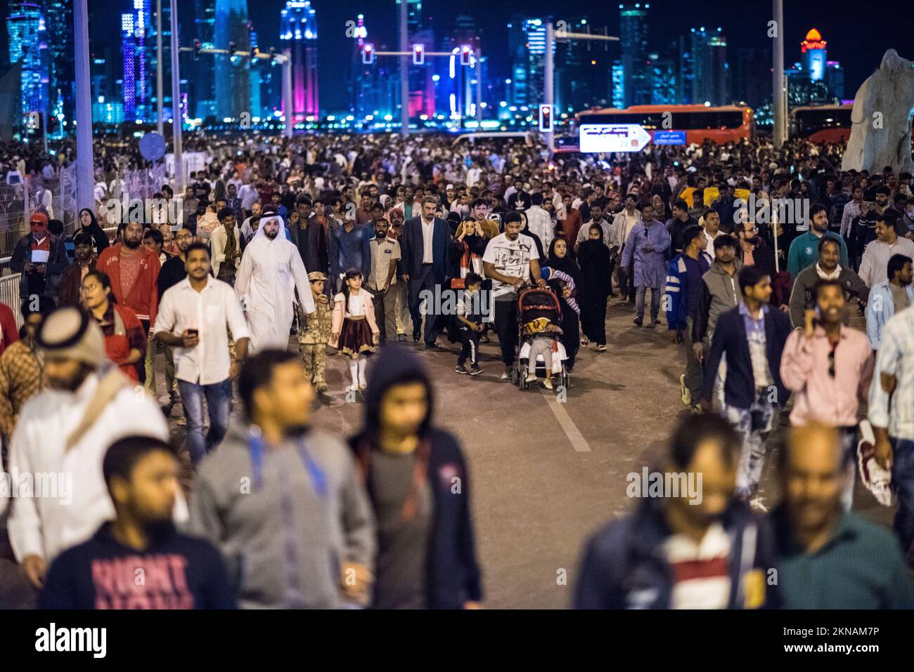 Doha, Qatar-December 18,2017 : The local population celebrating Qatar ...