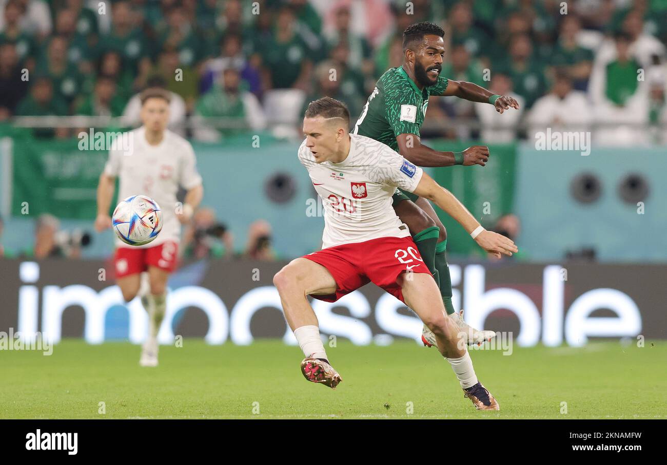 Piotr Zielinski of Poland, Nawaf al-Abed of Saudi Arabia during the ...