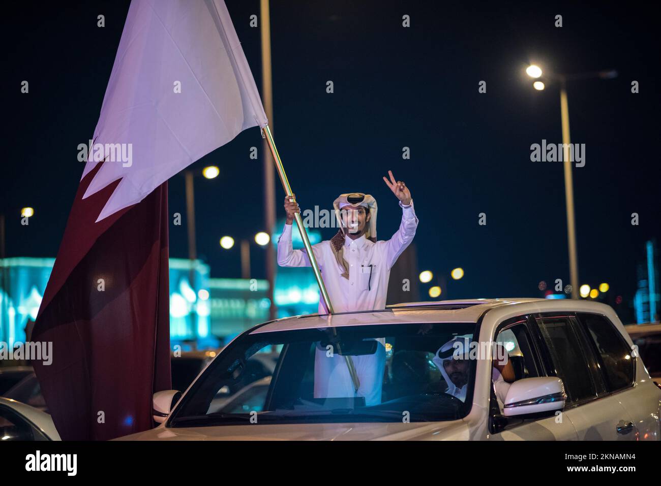 Doha, Qatar-December 18,2017 : The local population celebrating Qatar ...