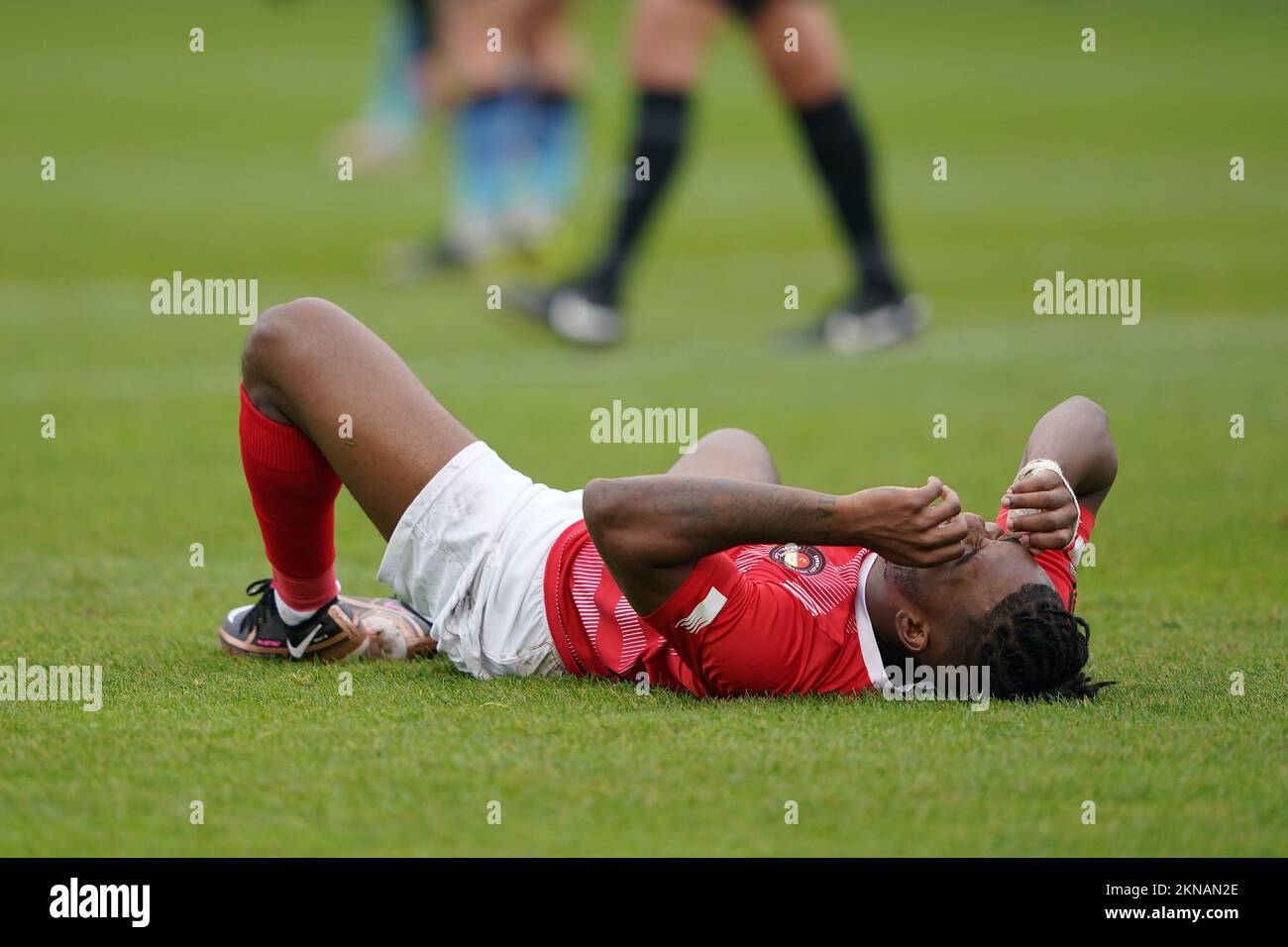 Ebbsfleet United's Dominic Poleon appears dejected during the Emirates ...