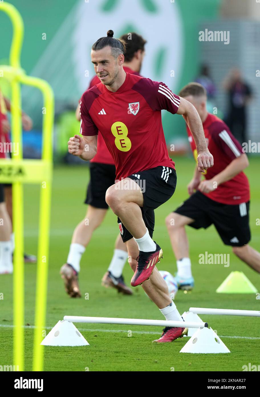 Wales' Gareth Bale during training at the Al-Sadd training centre in ...