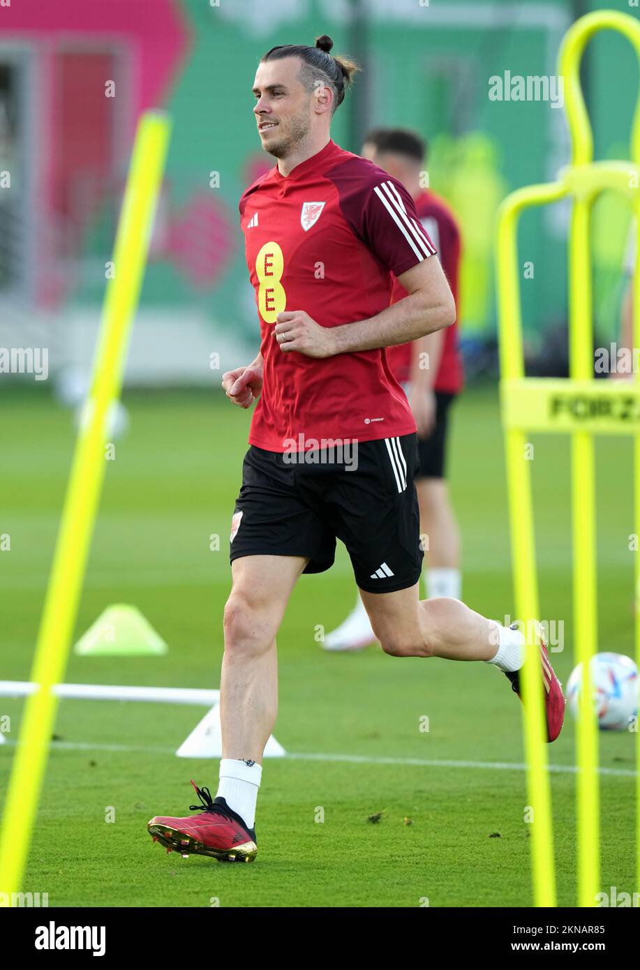 Wales' Gareth Bale during training at the Al-Sadd training centre in ...