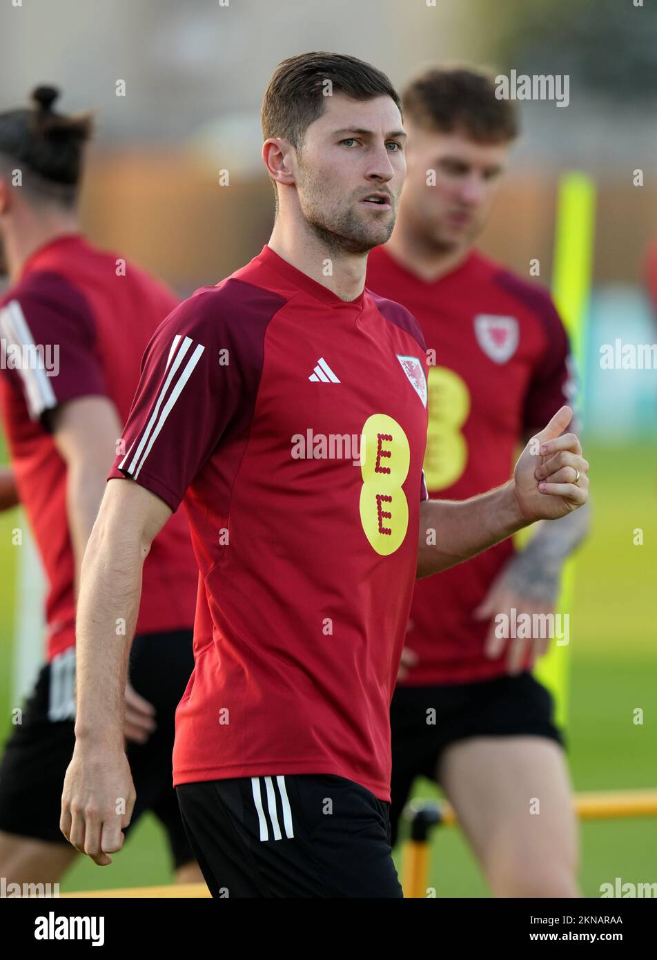 Wales' Ben Davies during training at the Al-Sadd training centre in ...