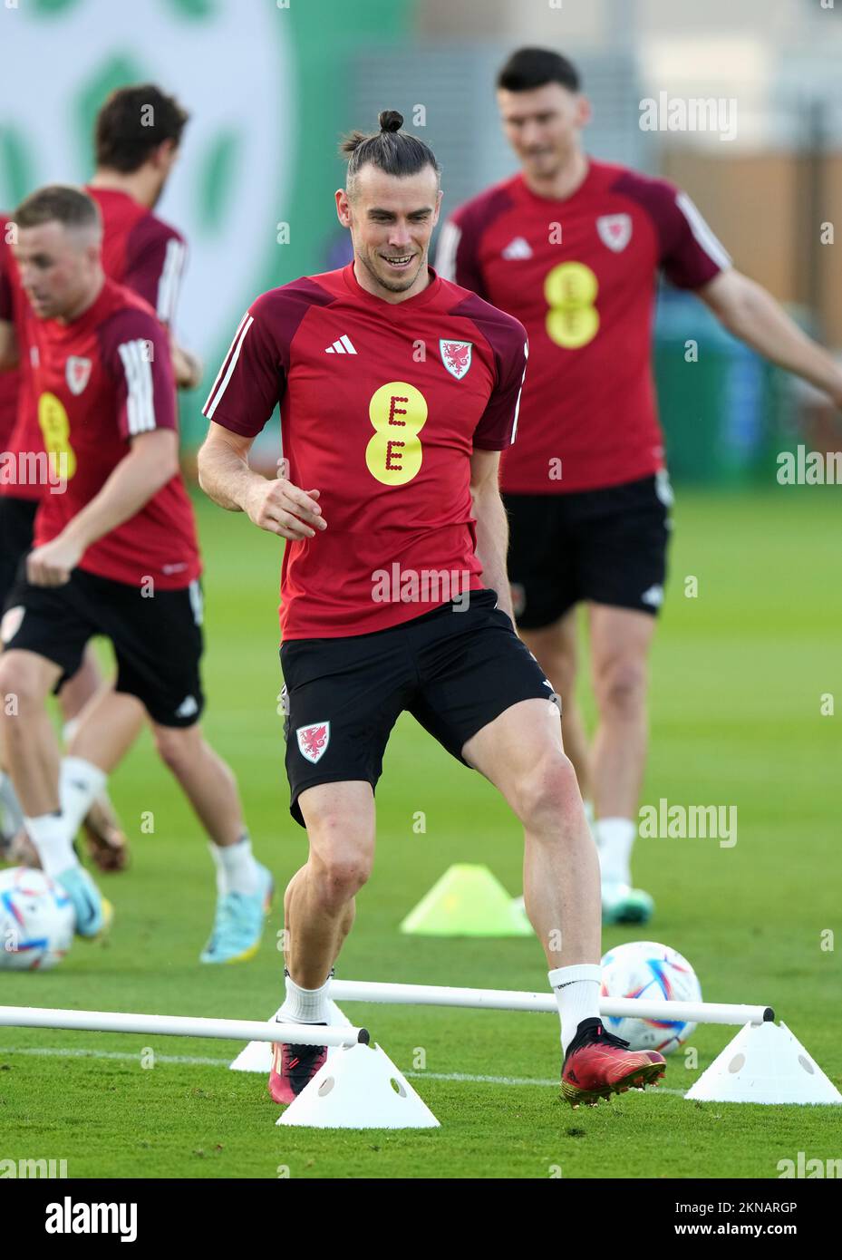 Wales' Gareth Bale during training at the Al-Sadd training centre in ...