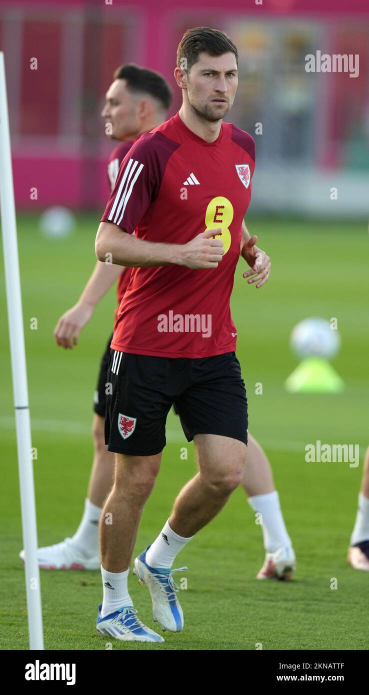 Wales' Ben Davies during training at the Al-Sadd training centre in ...