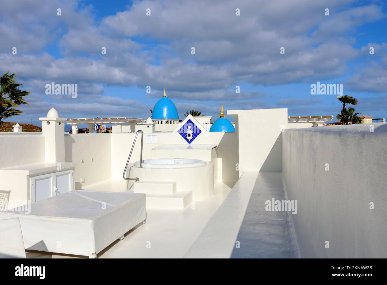 Roof terrace with a jacuzzi Stock Photo - Alamy