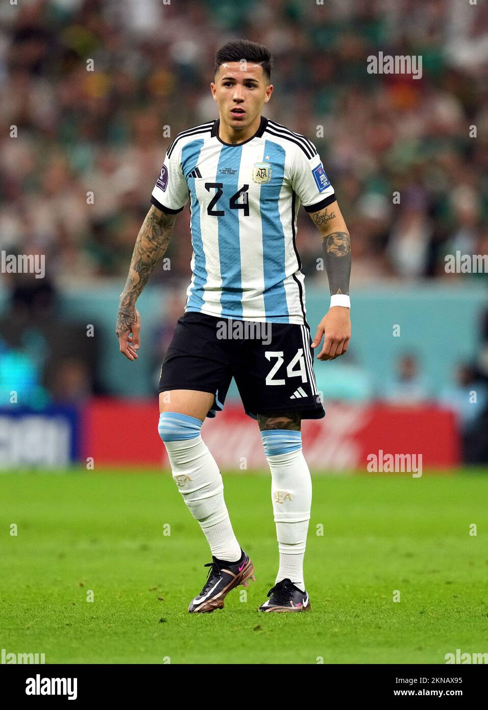 Argentina's Enzo Fernandez during the FIFA World Cup Group C match at ...