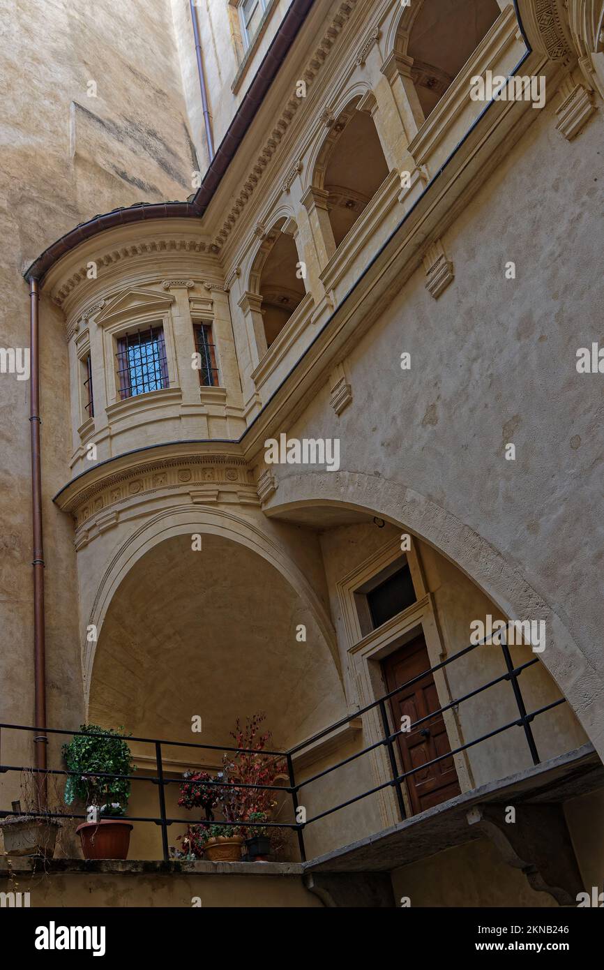 LYON, FRANCE, November 26, 2022 : Built in late 15th century, Maison ...