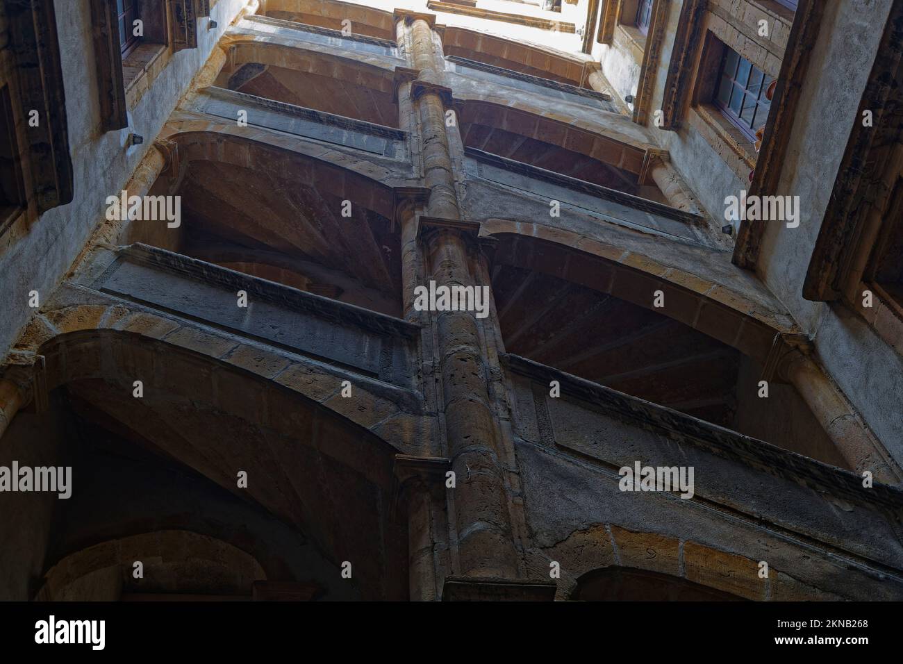 LYON, FRANCE, November 26, 2022 : Dugas house inside courtyard. Known ...