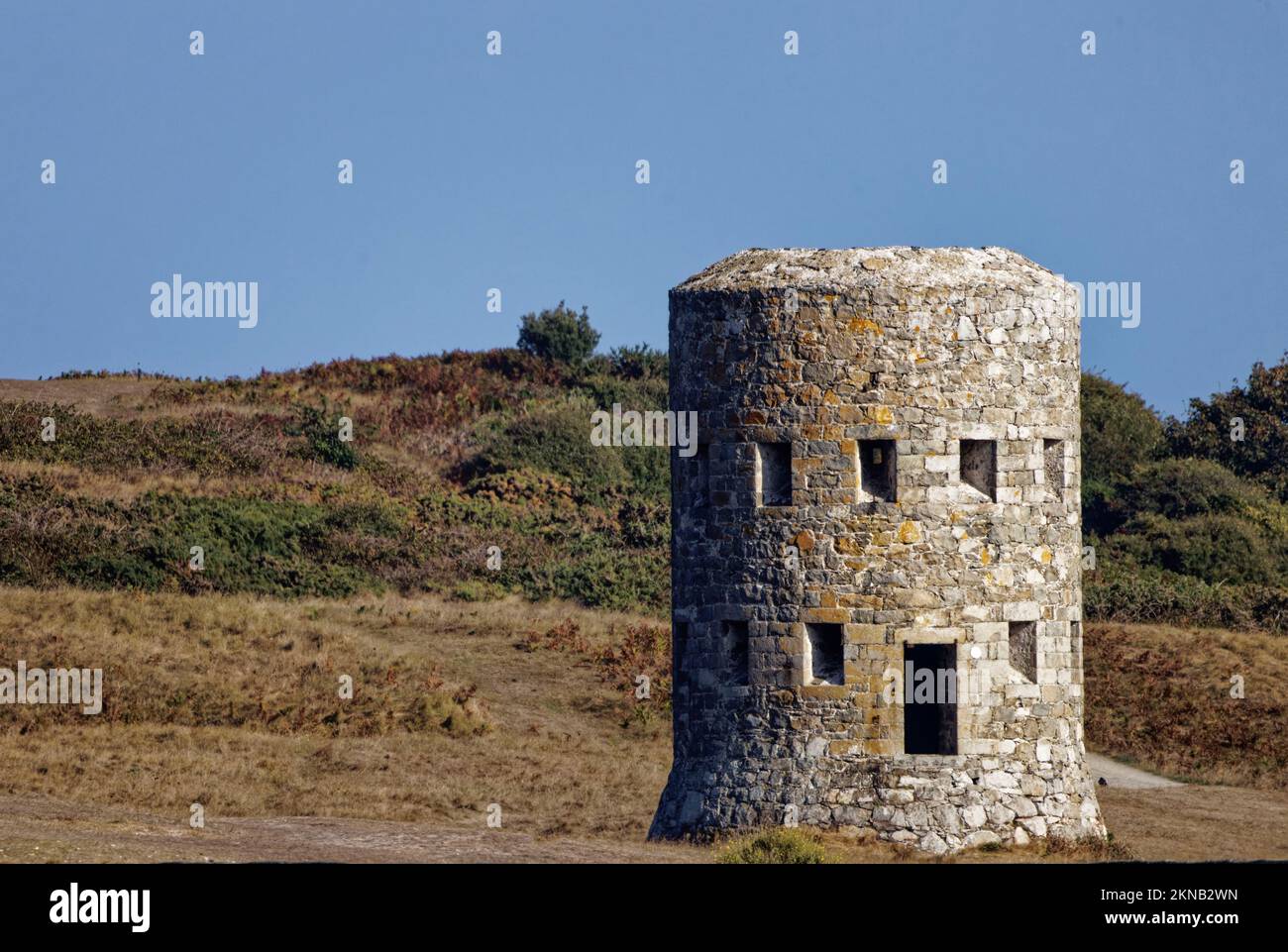 Napoleonic Loophole tower, Guernsey, Chanel Islands Stock Photo - Alamy