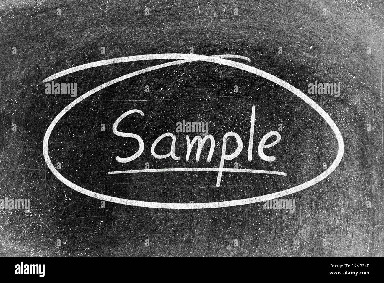 White chalk hand writing in word sample on blackboard background Stock ...