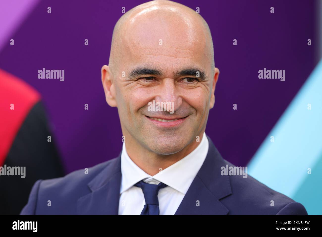 Doha, Qatar. 27th Nov, 2022. Roberto Martinez Head Coach of Belgium ...