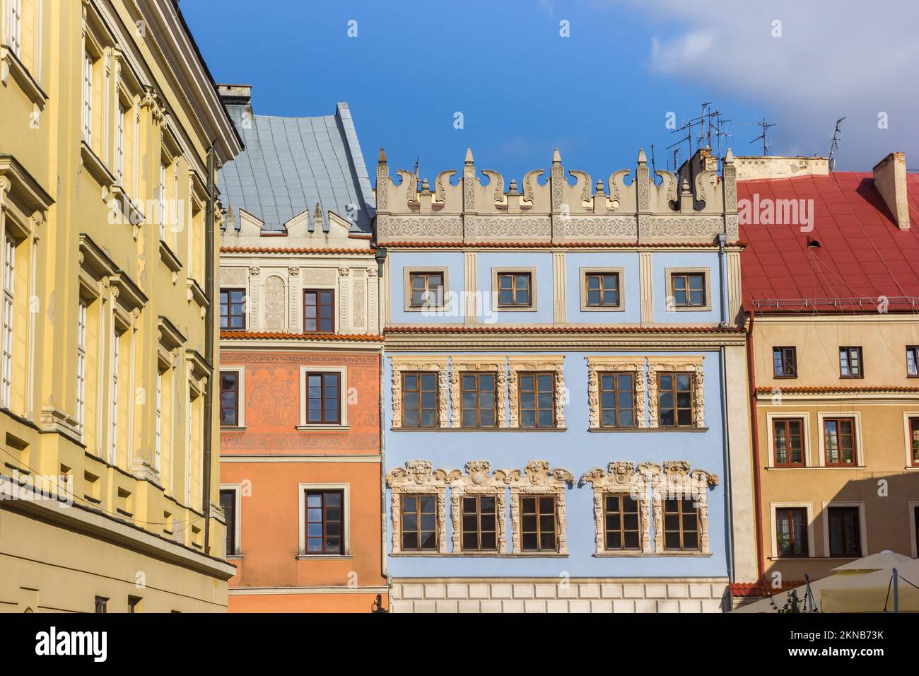 Colorful houses in the historic center of Lublin, Poland Stock Photo ...