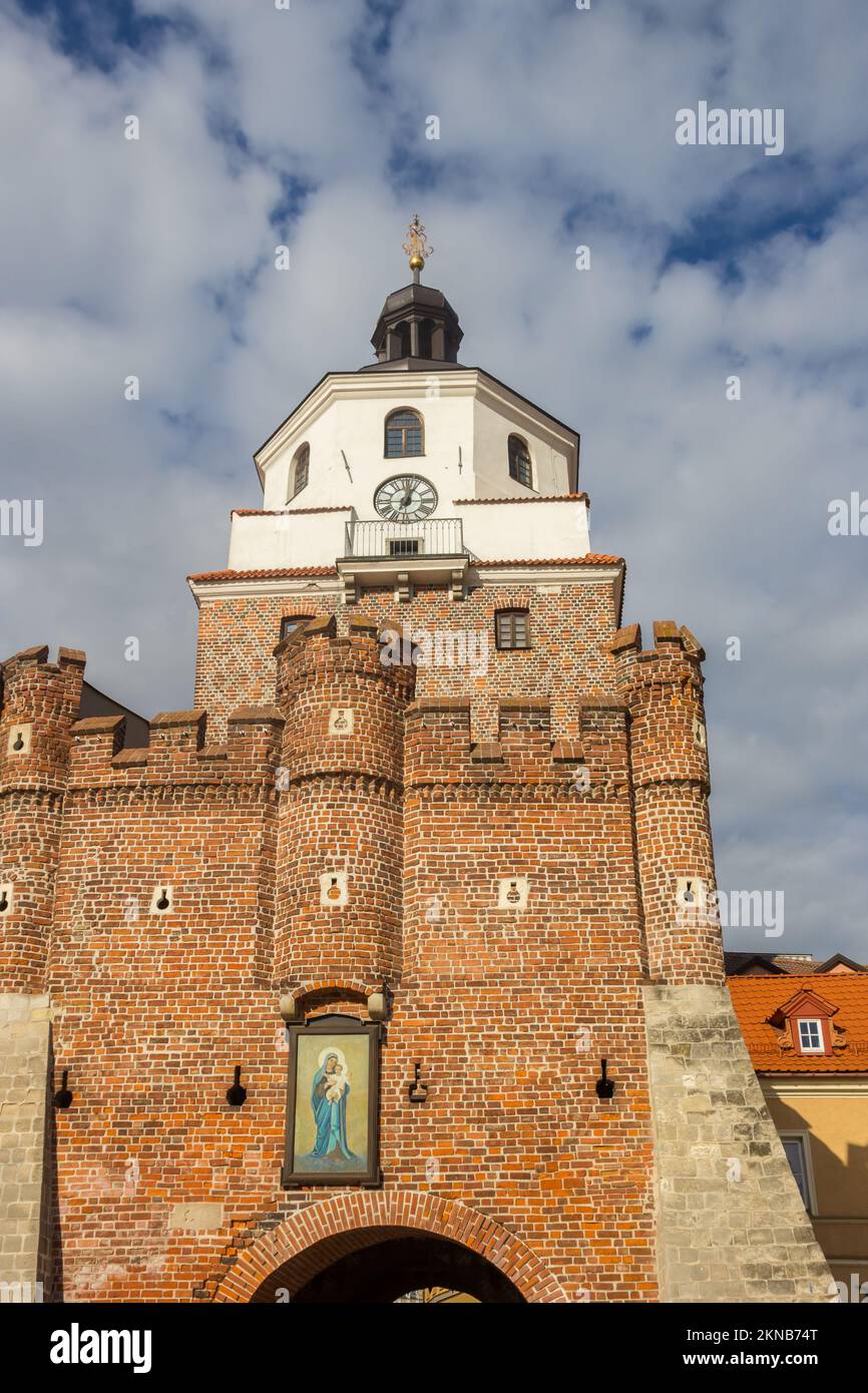 Tower of the historic Krakow gate in Lublin, Poland Stock Photo - Alamy