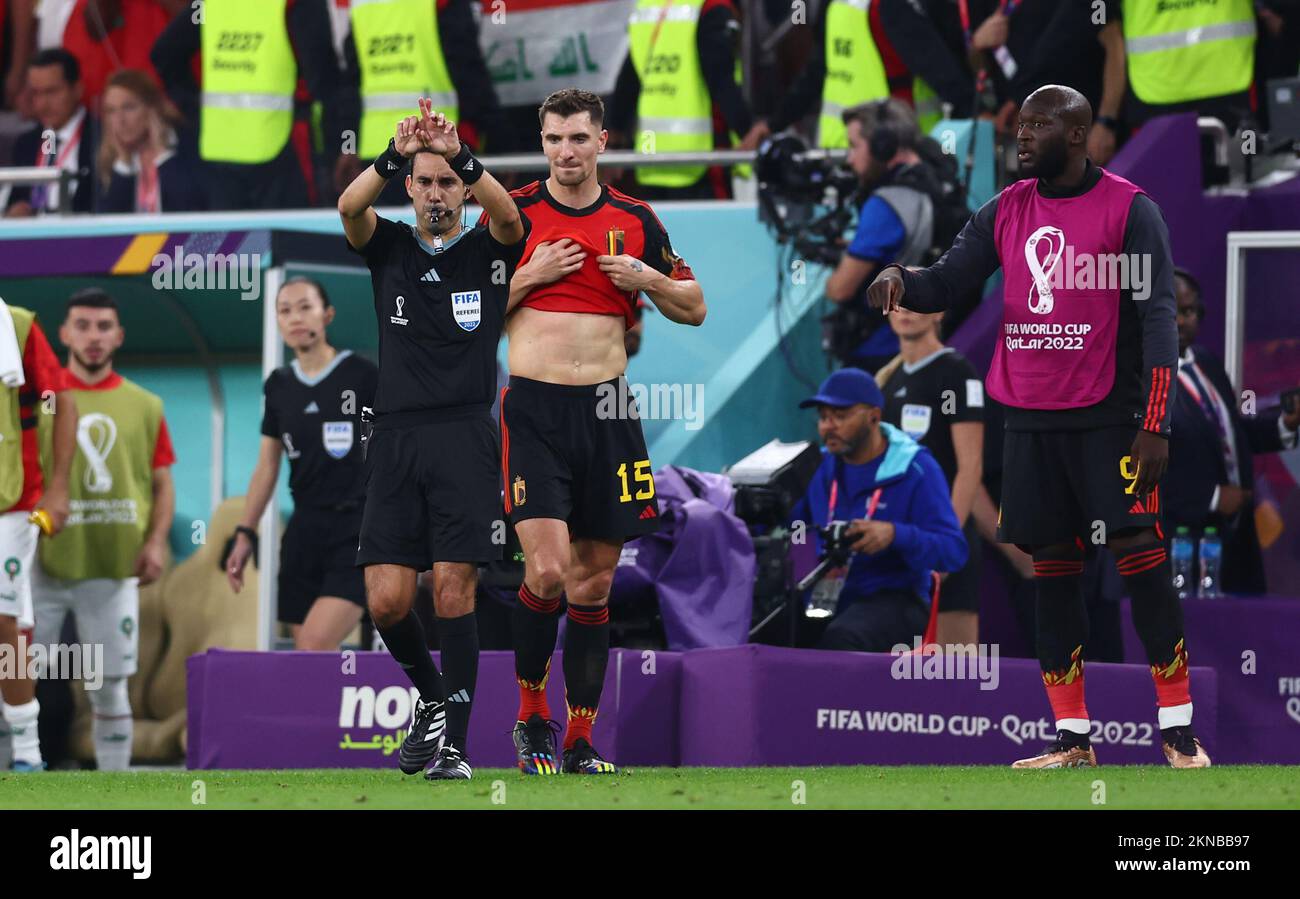 Doha, Qatar, 27th November 2022. Referee Cesar Ramos disallows the goal ...