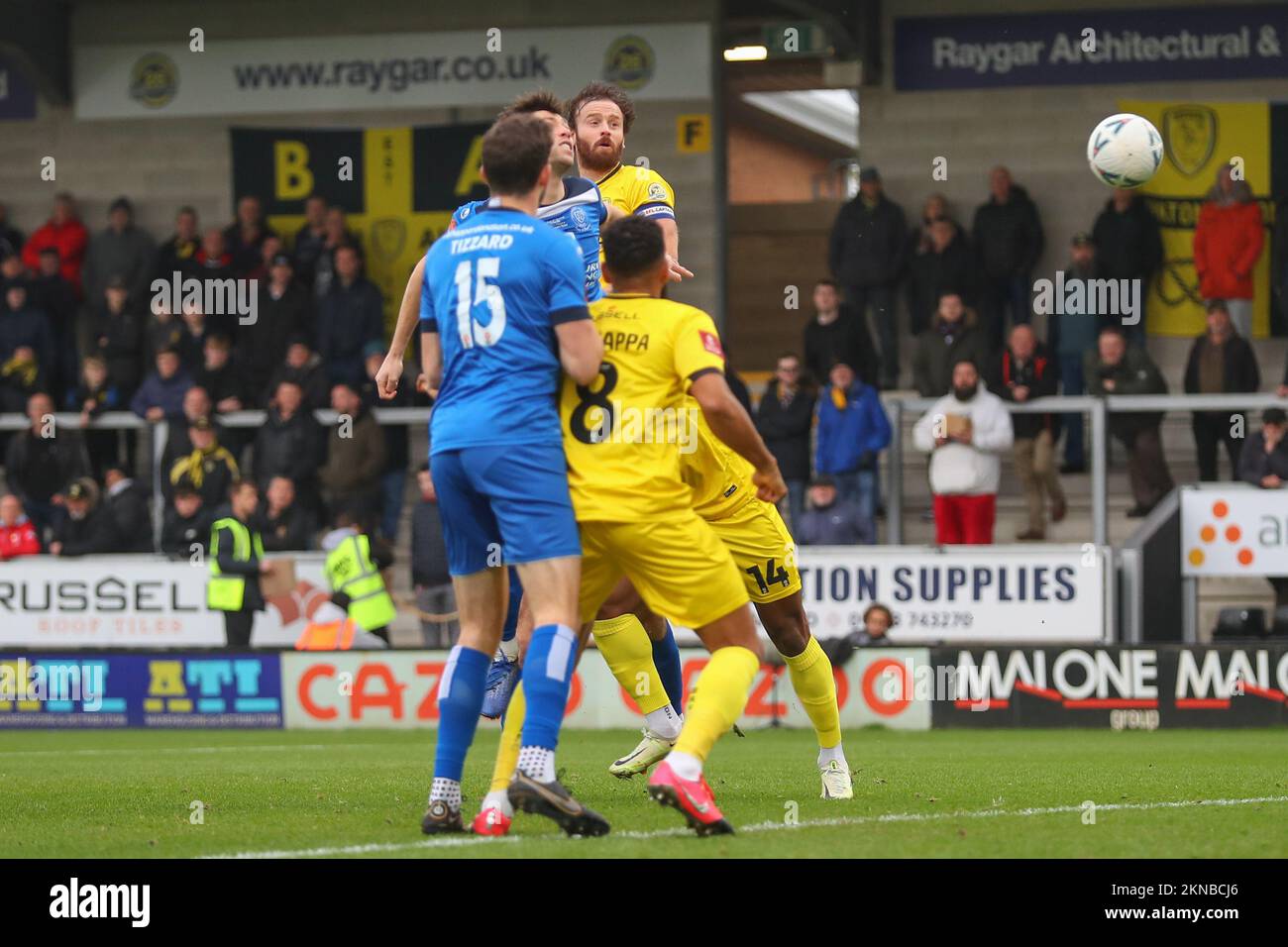 John Brayford #2 of Burton Albion has a shot at goal during the ...
