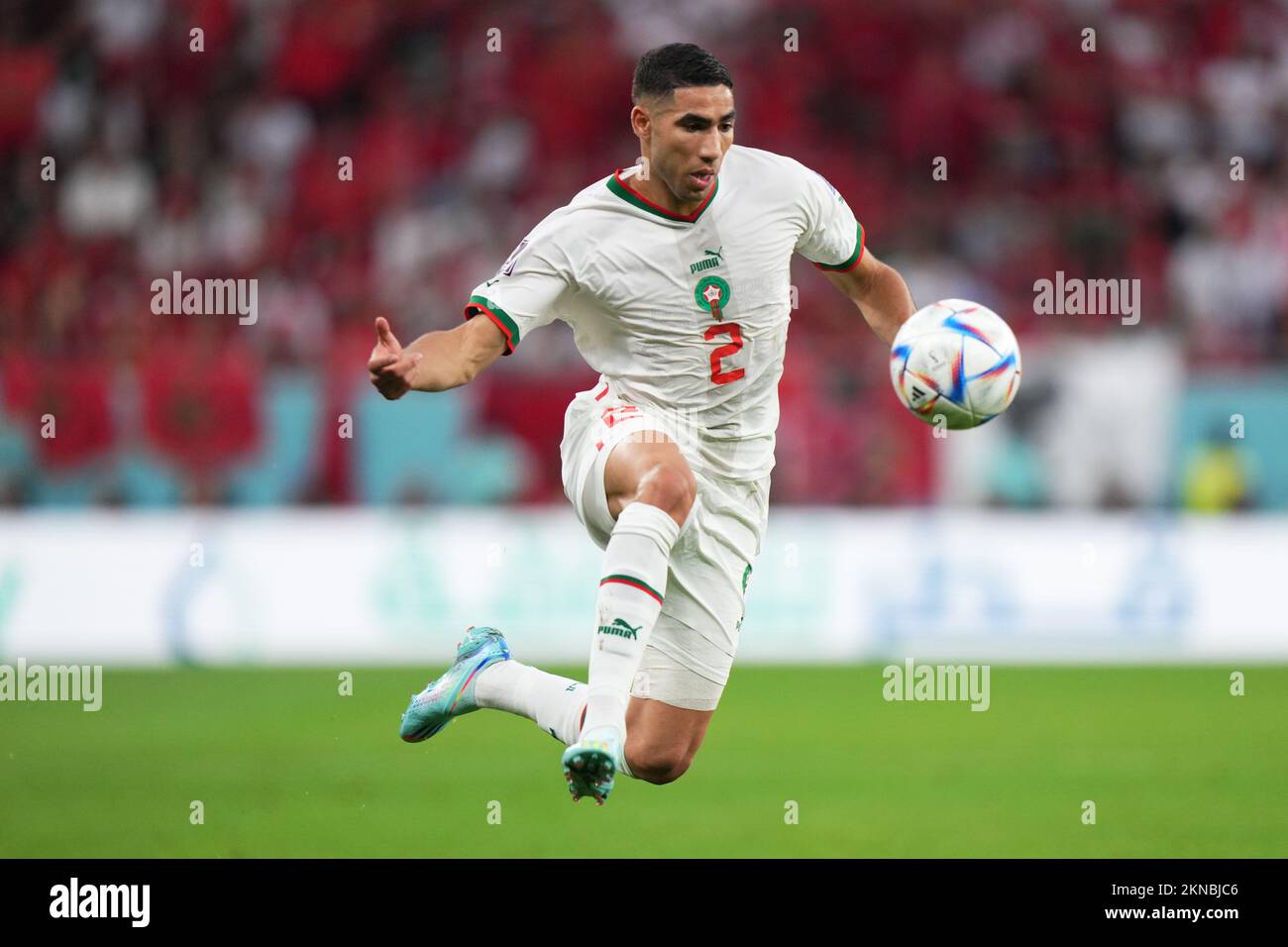 Achraf Hakimi of Morocco during the FIFA World Cup, Qatar. , . in Doha ...