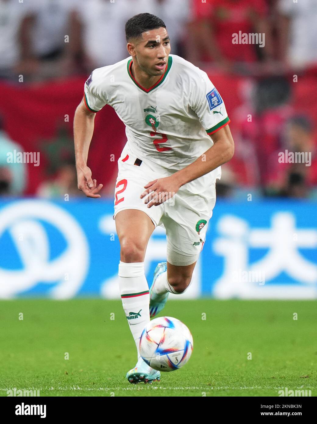 Achraf Hakimi of Morocco during the FIFA World Cup, Qatar. , . in Doha ...