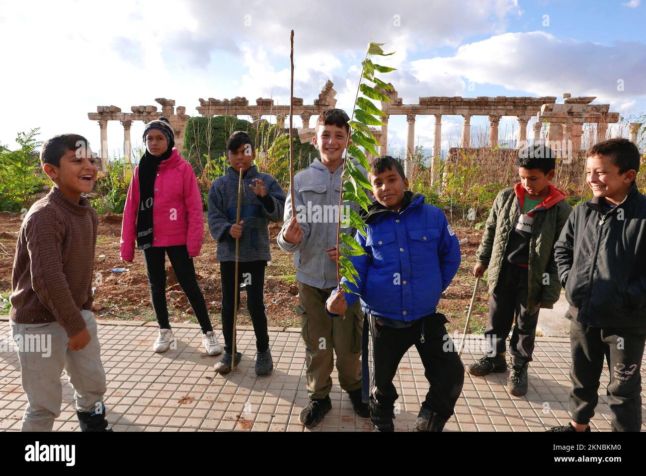 Baalbek, Lebanon. 26th Nov, 2022. Syrian children play in the town of ...