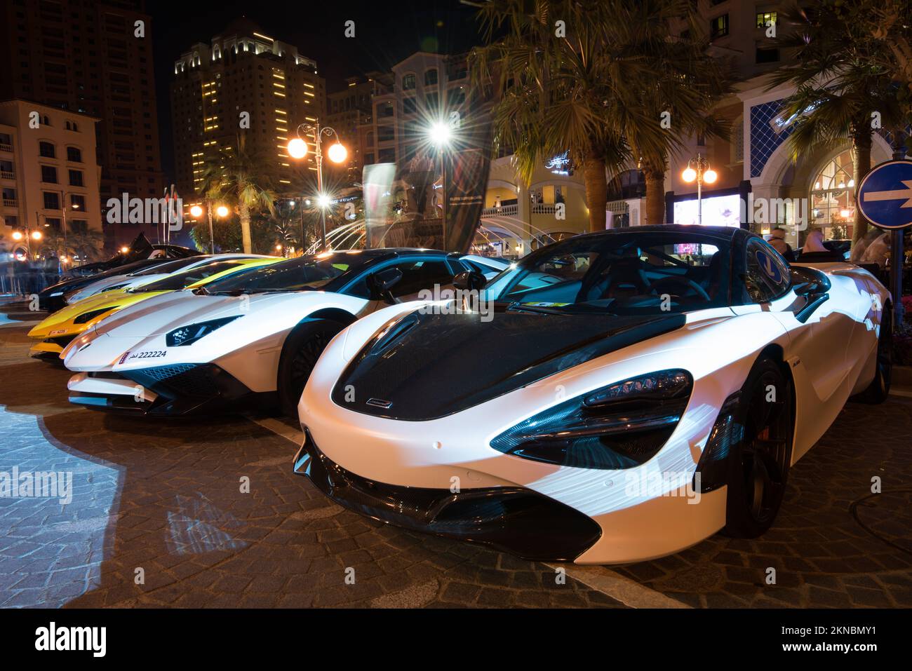 Doha, Qatar-February 01, 2020 : Exhibition of luxury supercars ...