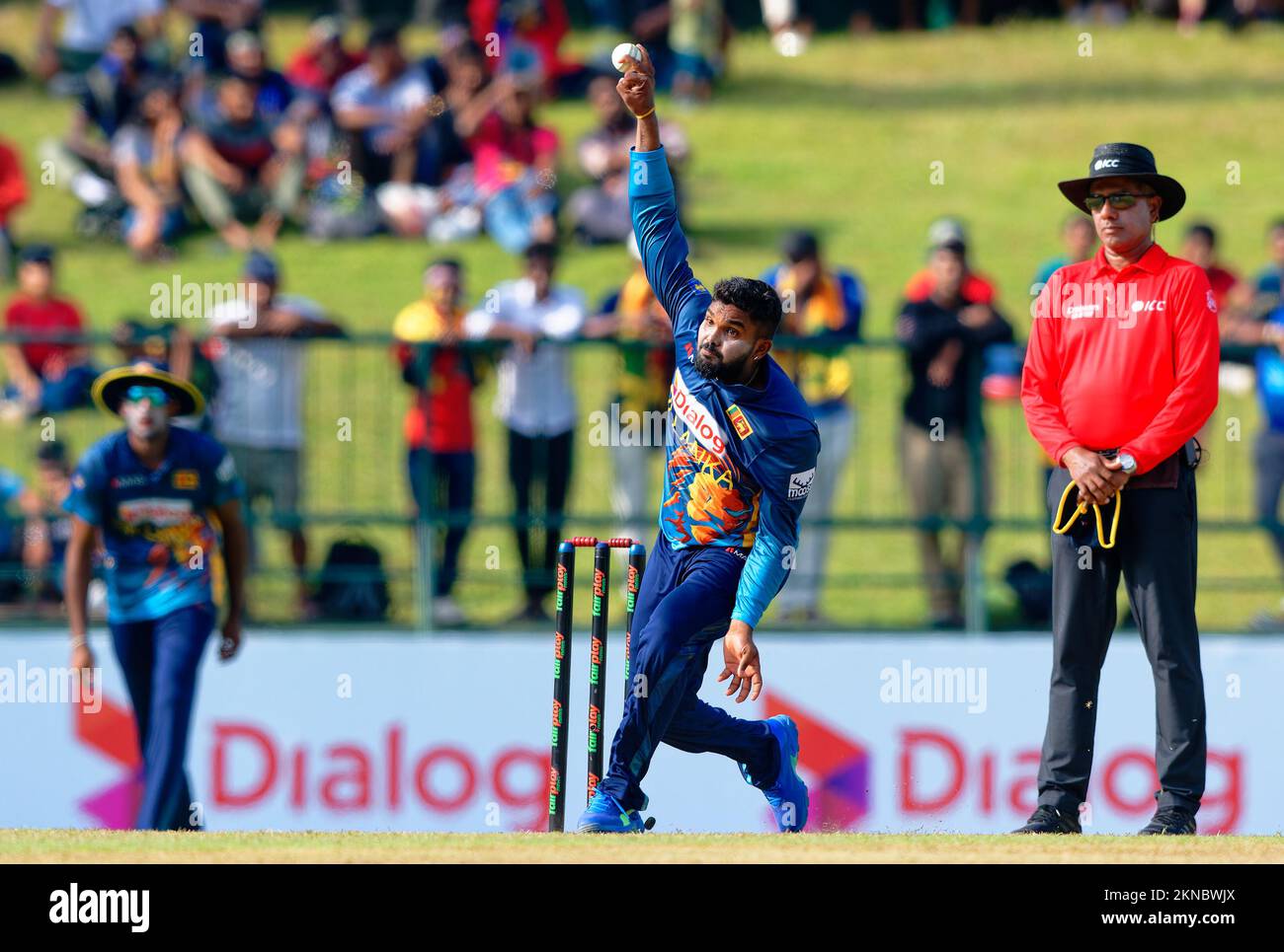 Kandy, Sri Lanka. 27th November 2022. Sri Lanka's Wanidu Hasaranga de ...