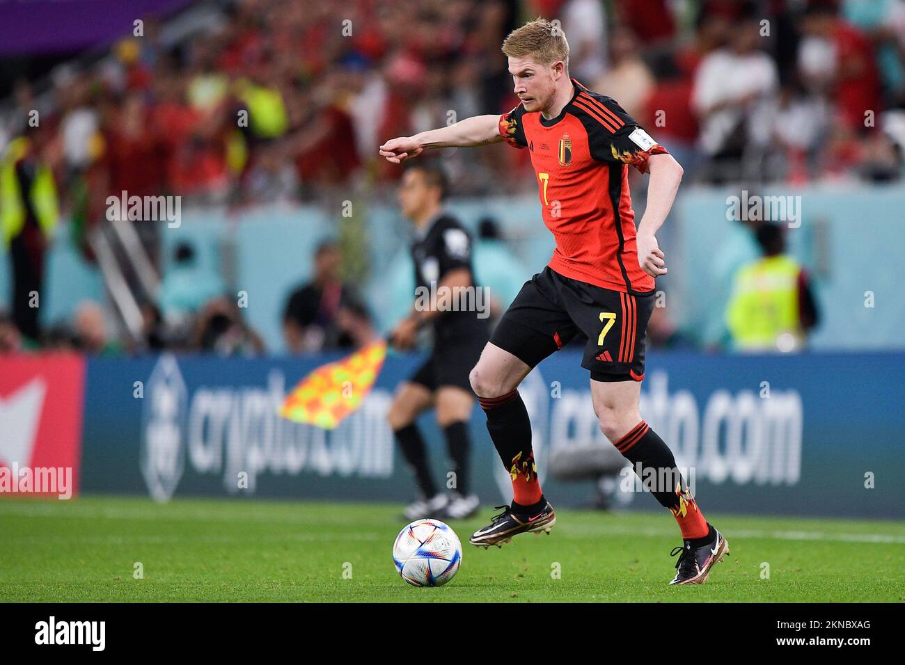 DOHA, QATAR - NOVEMBER 27: Kevin De Bruyne of Belgium during the Group ...