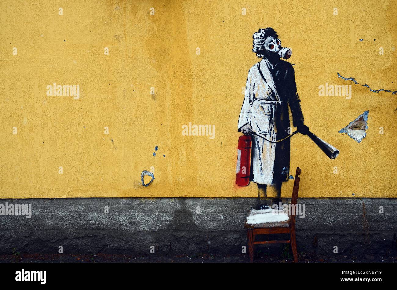 HOSTOMEL, UKRAINE - NOVEMBER 26, 2022 - The mural by England-based ...