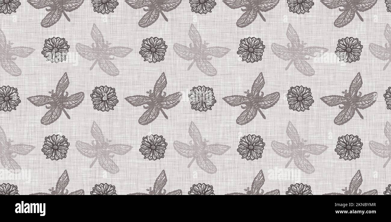 Farmhouse gray butterfly seamless border. Rustic French wildlife for ...
