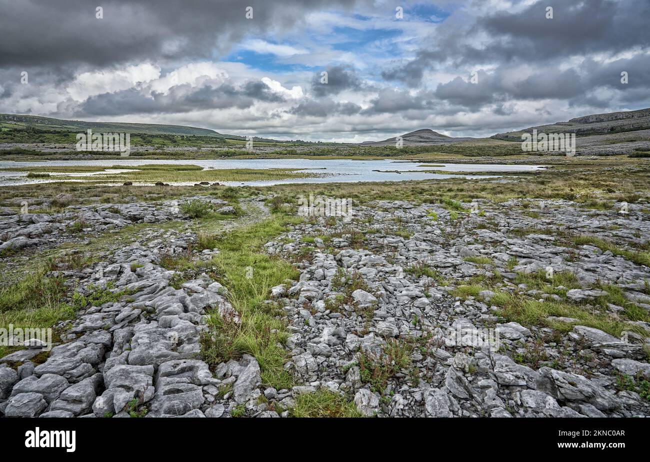 rough and rocky karst landscape of Burren in County Clare in the ...