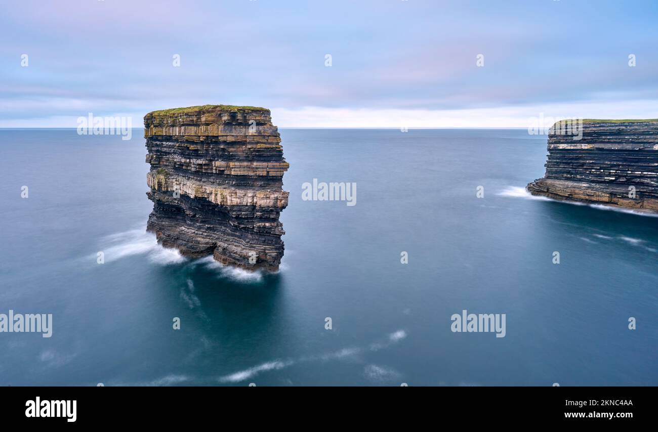 Rock cliffs at Downpatrick Head near Ballycastle in the northern part ...
