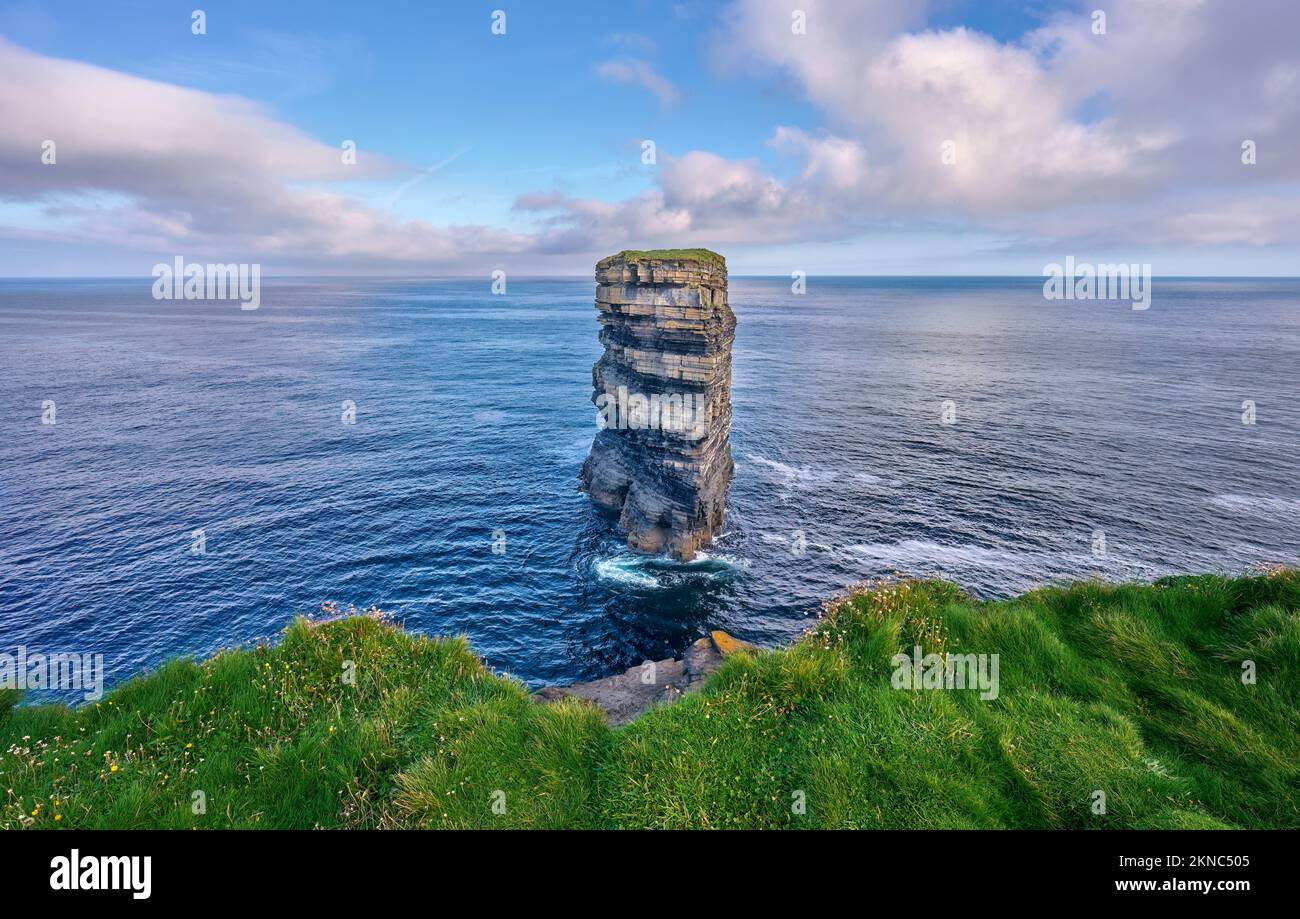 Rock cliffs at Downpatrick Head near Ballycastle in the northern part ...