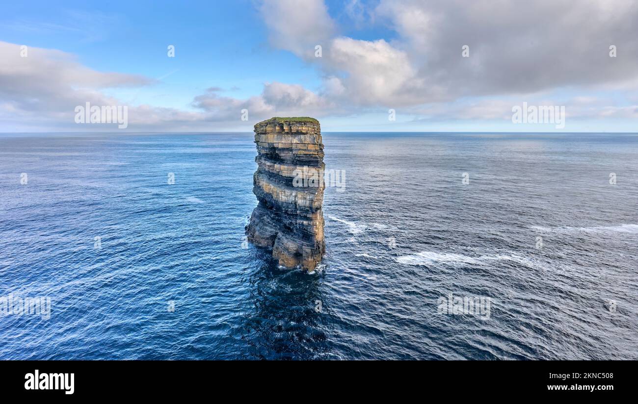 Rock cliffs at Downpatrick Head near Ballycastle in the northern part ...