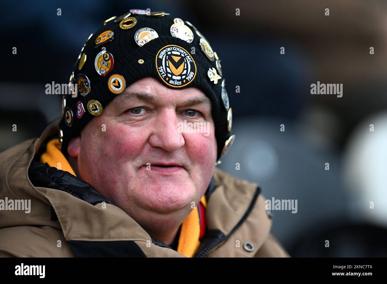 A Newport County fans in the stands before the Emirates FA Cup second ...