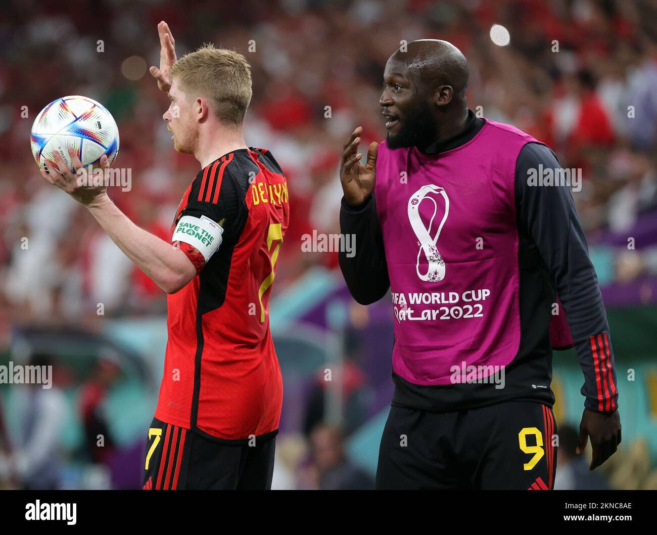Belgium's Kevin De Bruyne and Belgium's Romelu Lukaku pictured at a ...