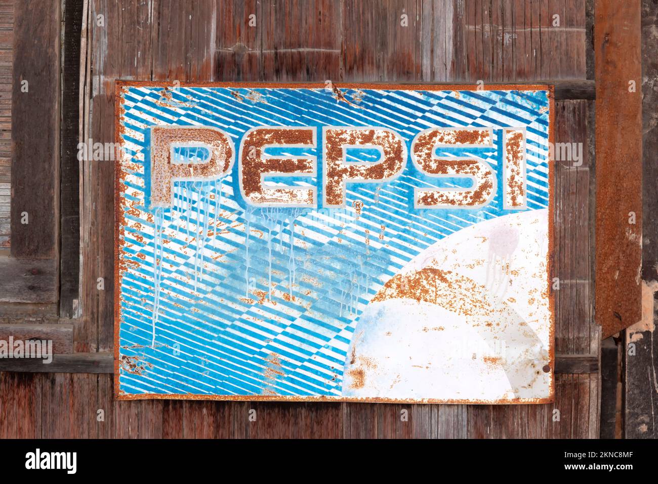 Old rusty sign of Pepsi Stock Photo - Alamy