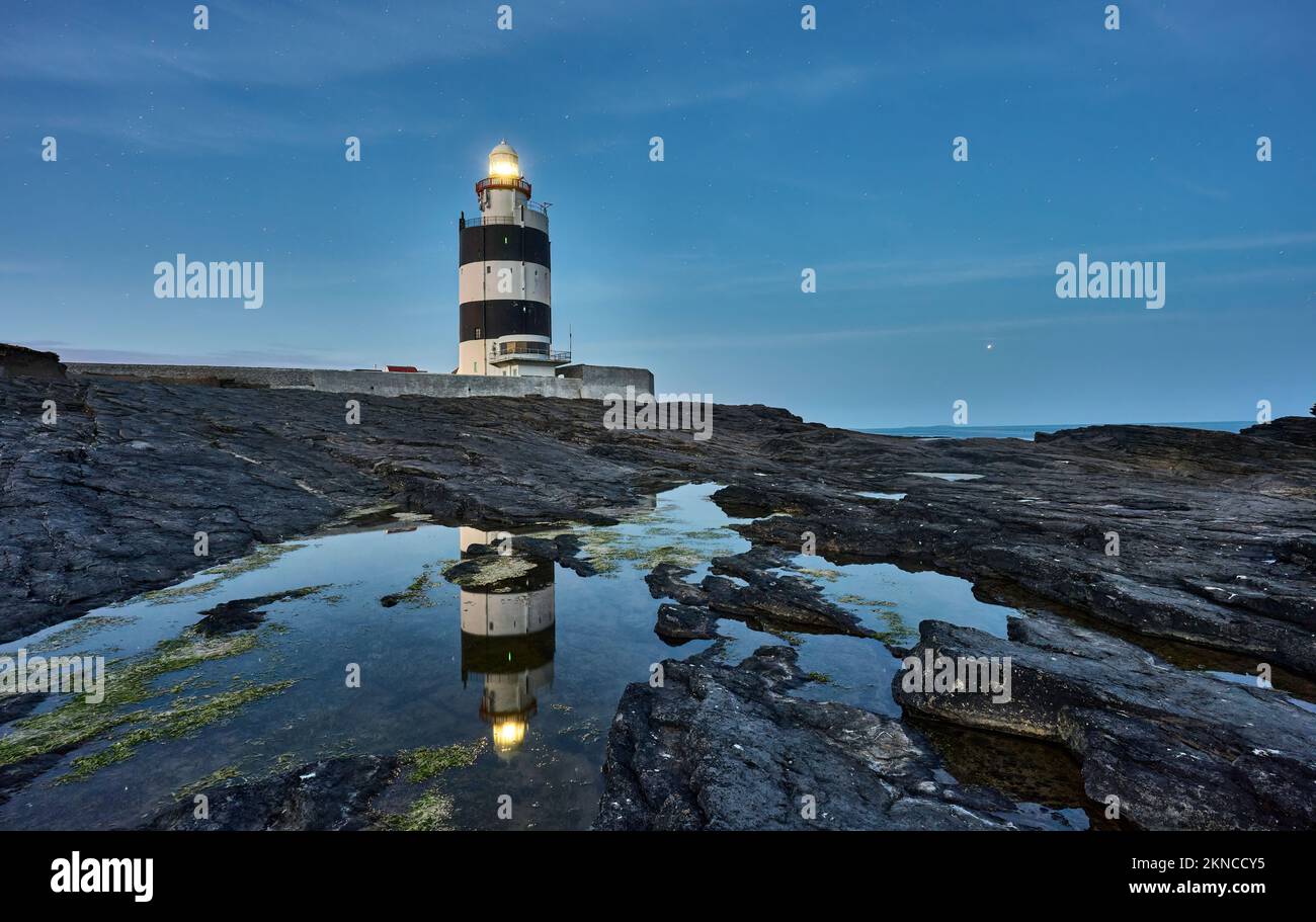 Hook Head lighthouse at the southern spit of Ireland is the oldest ...