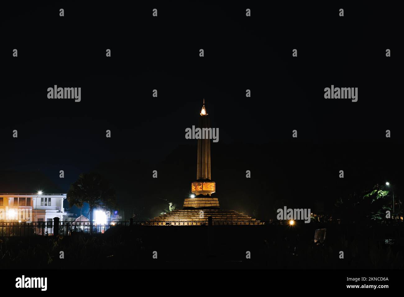The iconic monument of Malang city that has been illuminated on each ...