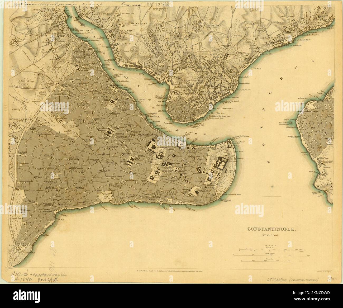 Constantinople map hi-res stock photography and images - Alamy