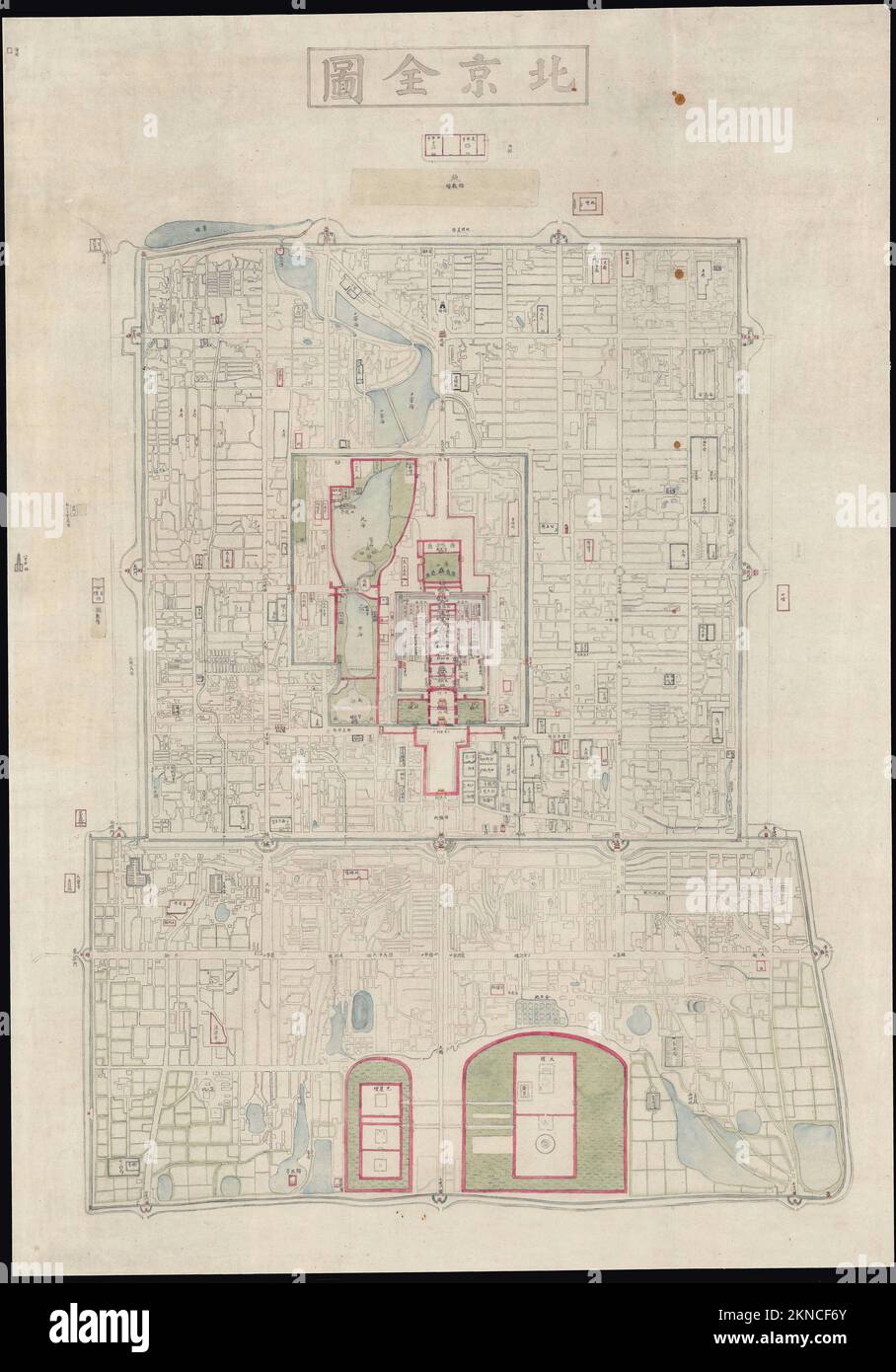 Vintage city plan of Beijing and area around it from 19th century. Maps ...