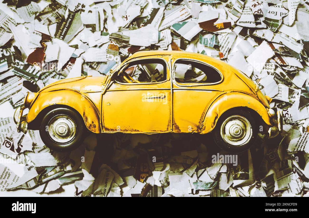 Garage grunge in a scene of motor classics and urban scrap backgrounds ...