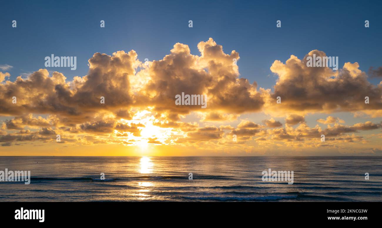 Sunset on sea background. Nature wallpaper with summer sea. Water sea ...